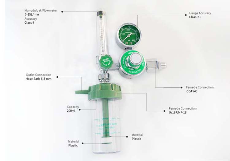 Medical Oxygen Regulators with Humidifier Bottle suppliers